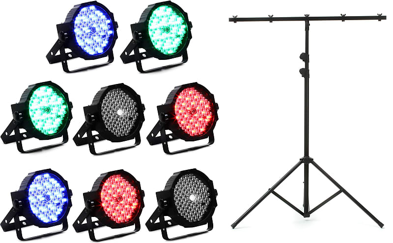 ADJ Mega Flat Pak 8 Plus RGB+UV Par Package (8-pack) Bundle | Reverb