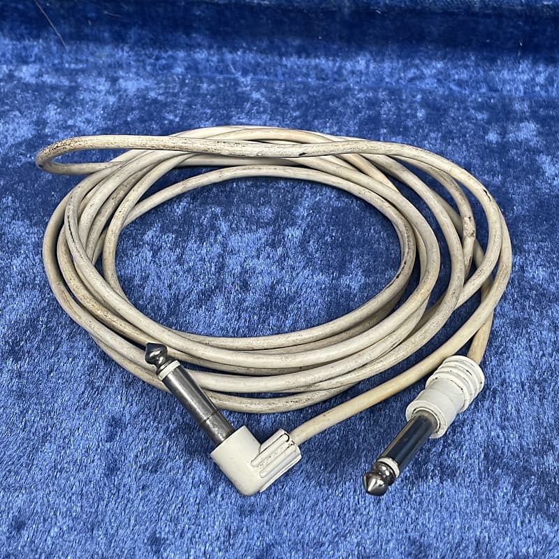 Vintage 1960's White 10' Guitar Instrument Cable-Lead Right | Reverb