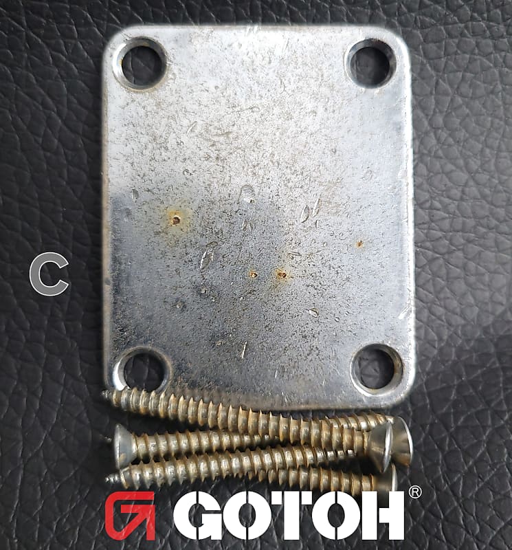 Gotoh NBS-3 (4) Bolt Neck Plate Factory Aged Chrome PNBS-3AC | Reverb