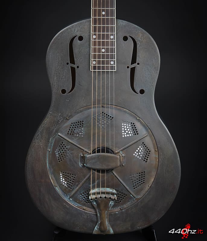 Republic Resolian Brass Rust Resonator Guitar | Reverb