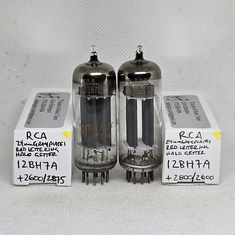 RCA 12BH7A Long Gray Plate Well Matched (9.5%) Pair NOS 12BH7 | Reverb