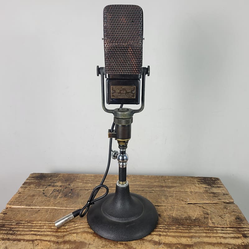 1930's RCA 44-A Ribbon Microphone With RC10 Desktop Stand | Reverb