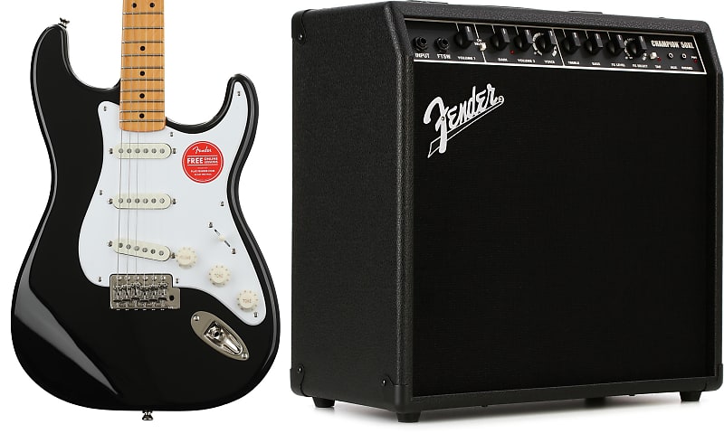 Squier Classic Vibe '50s Stratocaster - Black Bundle with | Reverb