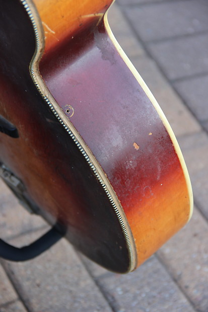 Kay 17 inch Jumbo Archtop with sound hole and cutaway 1950's | Reverb