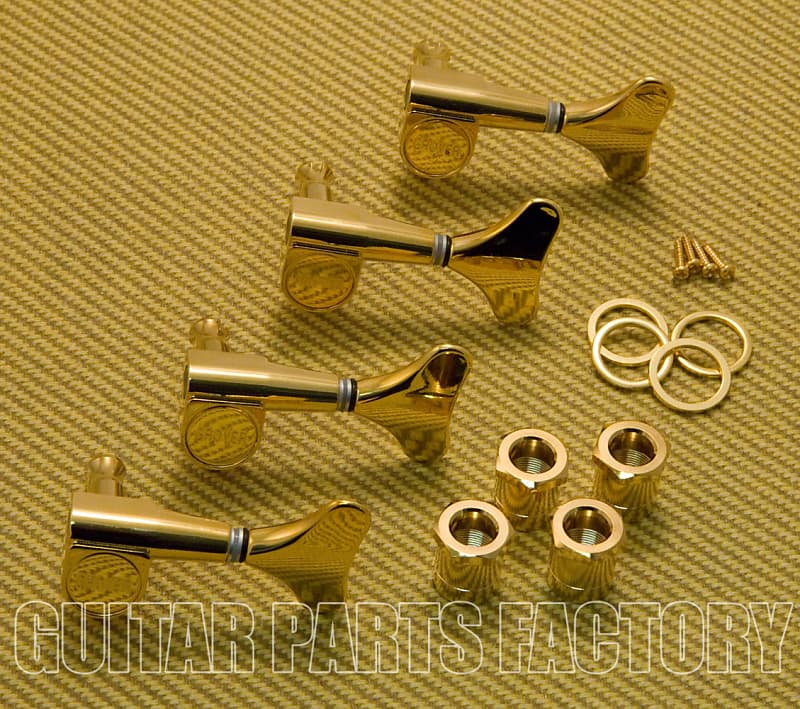 144G4 Grover 4 Inline Sealed Gold Mini Series Bass Tuners | Reverb