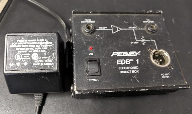 Peavey EDB-1 Direct Interface Box, Black, DI, AC Adapter, | Reverb
