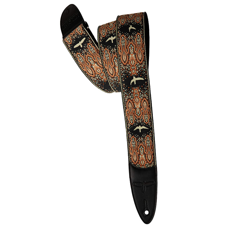 PRS PRS 2" Guitar Strap, Custom Jacquard Birds Fleur, Peach | Reverb