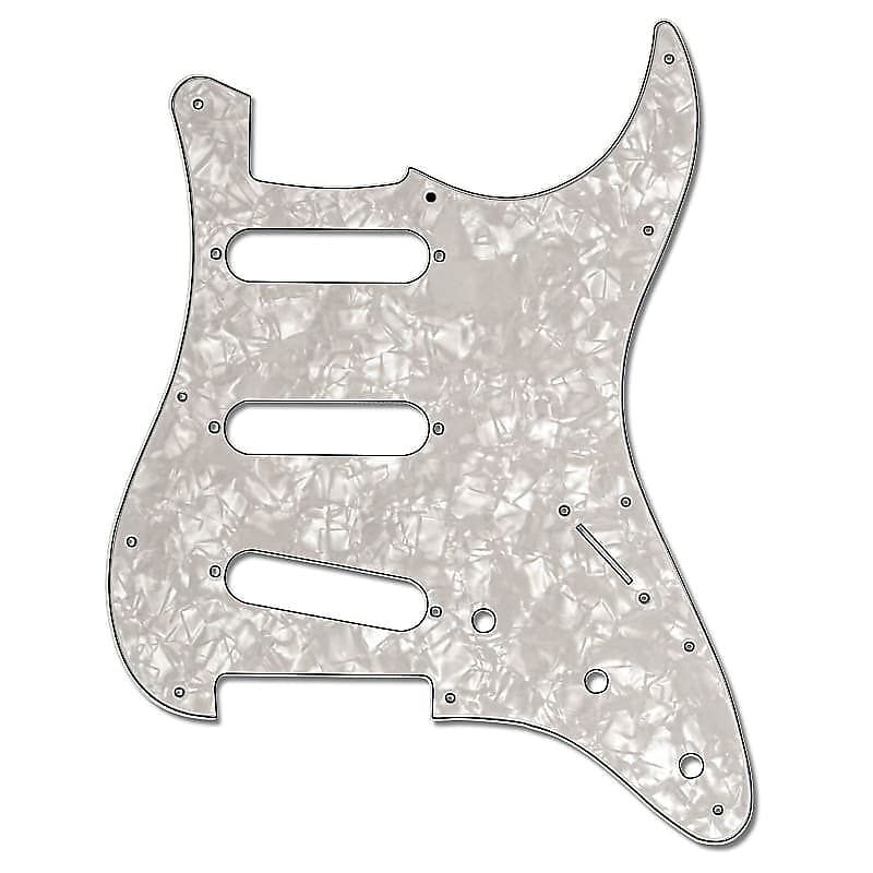 Golden Age Strat Pickguard, Pearloid / white / black / mint | Reverb