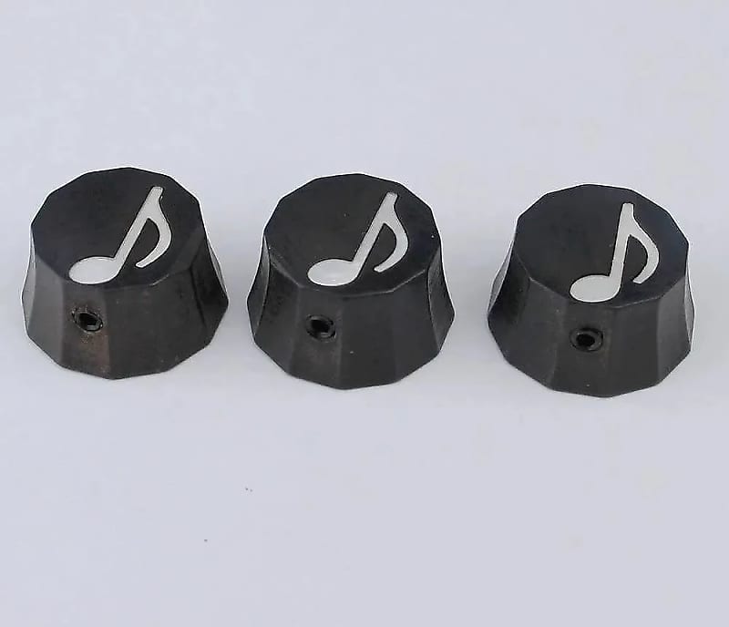 3 Piece Guitar and Bass Ebony Volume Tone Knobs | Reverb