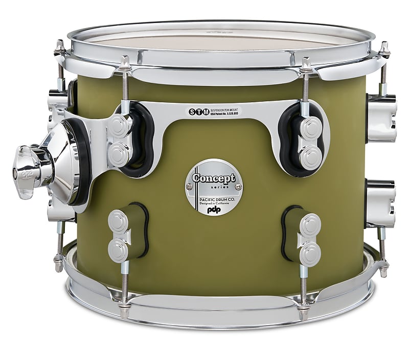 PDP Concept Maple 8x10 Suspended Tom Drum Satin Olive Finish | Reverb