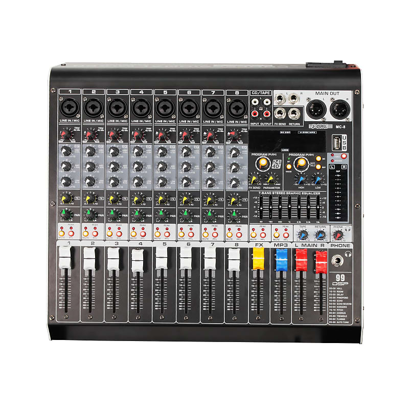 5 Core Audio Mixer 8 Channel DJ Mixing Board Professional | Reverb