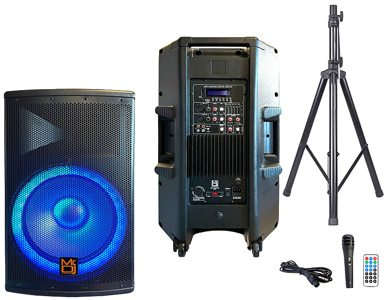 MR DJ 4500W Peak Bi-Amped Bluetooth DJ Speaker with 15" | Reverb