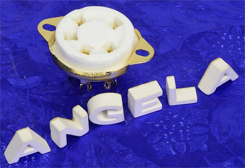5 Pin White Ceramic And Gold Bottom Chassis Mount Tube Socket | Reverb