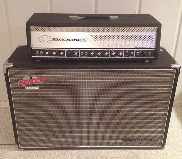 1960's Teisco Checkmate 50 Tube Amp + Original 2x15" Cabinet | Reverb