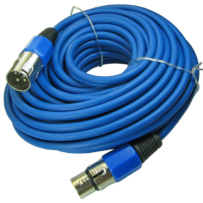 50 Ft Foot Color Blue Xlr 3 Pin Mic Microphone Audio Cable | Reverb