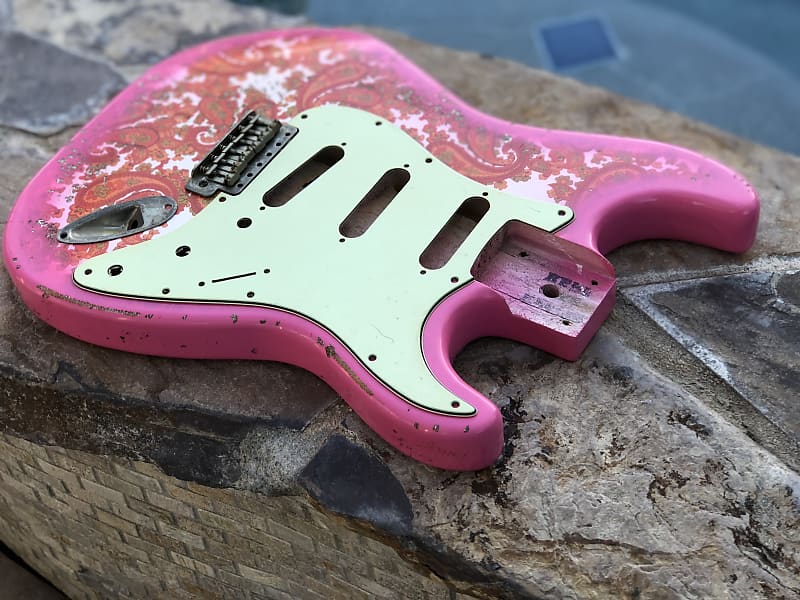 Real Life Relics Strat Stratocaster Body Aged Pink Paisley | Reverb