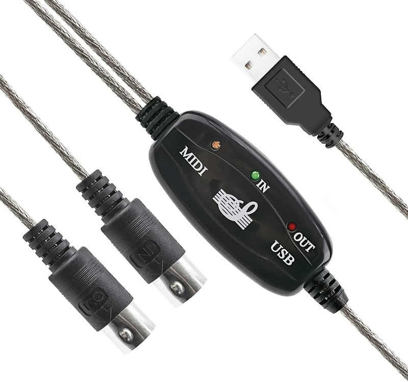 USB Midi Cable Lead Adaptor for Musical Keyboard to PC Laptop | Reverb