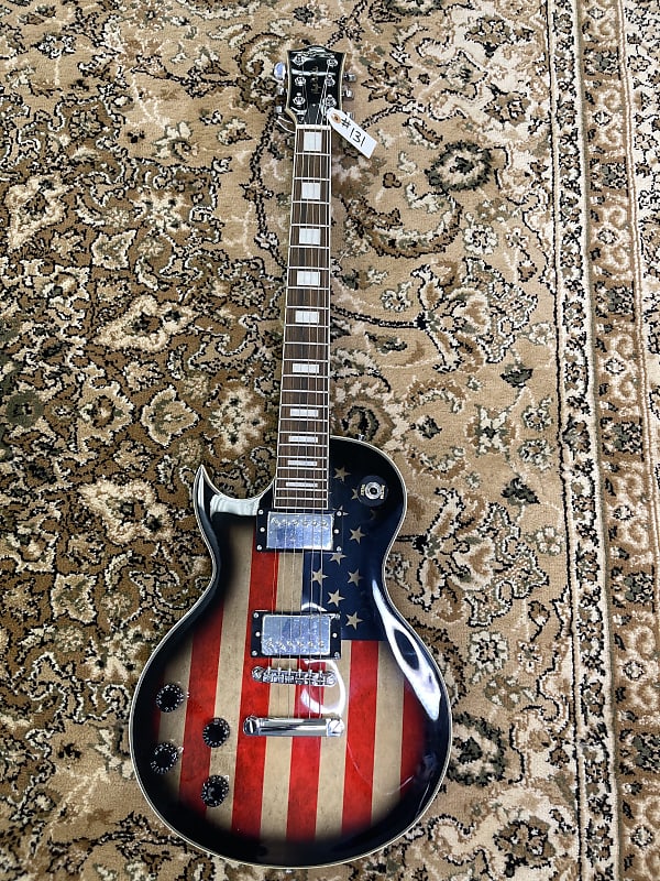 Leo Jaymz Single Cut Left Handed American Flag | Reverb