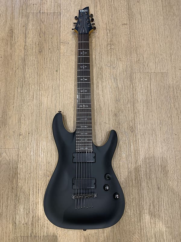Schecter Demon-7 String Electric Guitar, Satin Black | Reverb UK