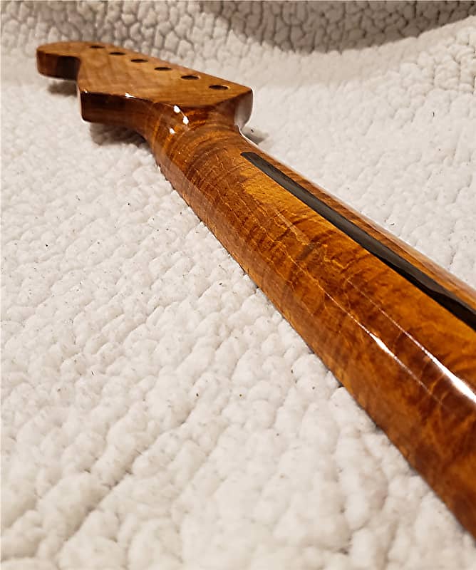Stunning USA made , Dark Roasted flame maple neck , fits a | Reverb