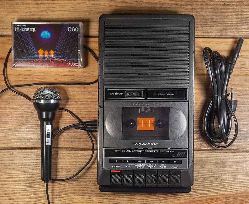 Realistic CTR-73 - portable cassette recorder with microphone | Reverb