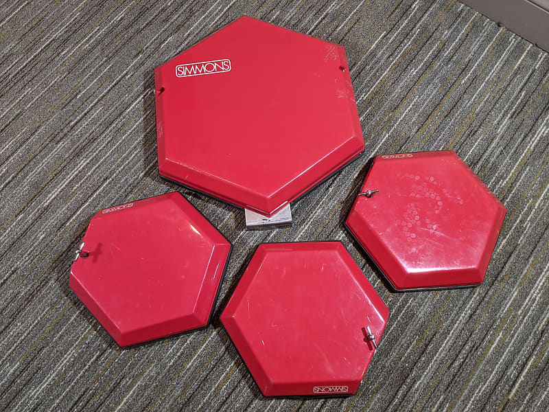 Red Simmons SDS Hexagon Drum Pads only - tested and working! | Reverb