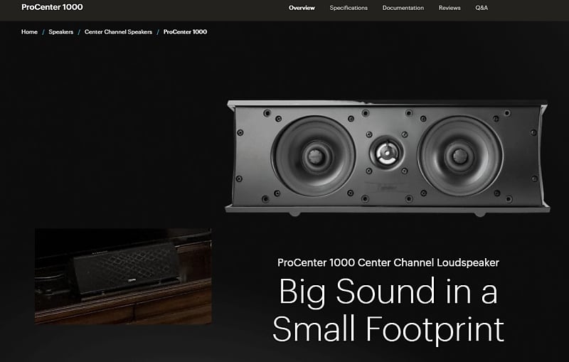 Definitive Technology Pro Center 1000 - Black | Reverb