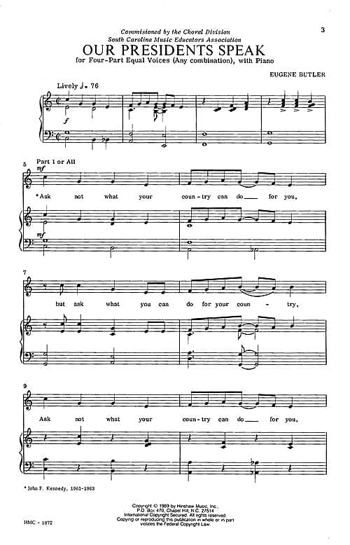 Our Presidents Speak 4 Part Eugene Butler | Reverb