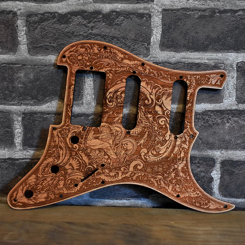 Wood Pickguard for Stratocaster HSS and SSS Laser engraved | Reverb