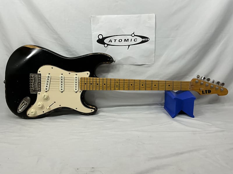 ESP LTD ST-203 Electric Guitar - Distressed Black | Reverb