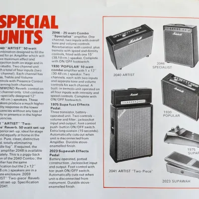 Marshall Catalog/Brochure 1972 Paper | Reverb