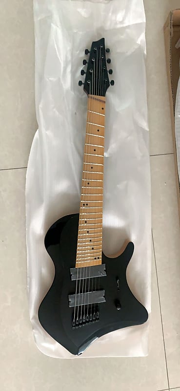 8 String Custom Fanned Fret Electric Guitar, 24 Frets Maple | Reverb