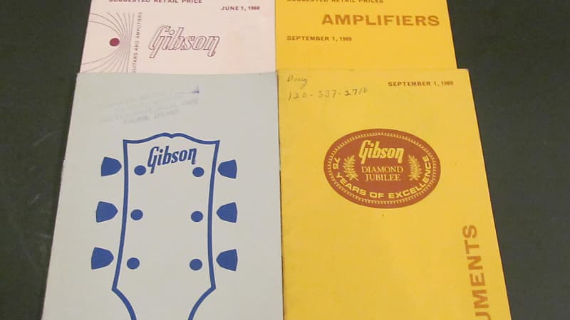 Vintage Gibson Price Lists 1968,1969,1971 Les Paul, Skylark, | Reverb