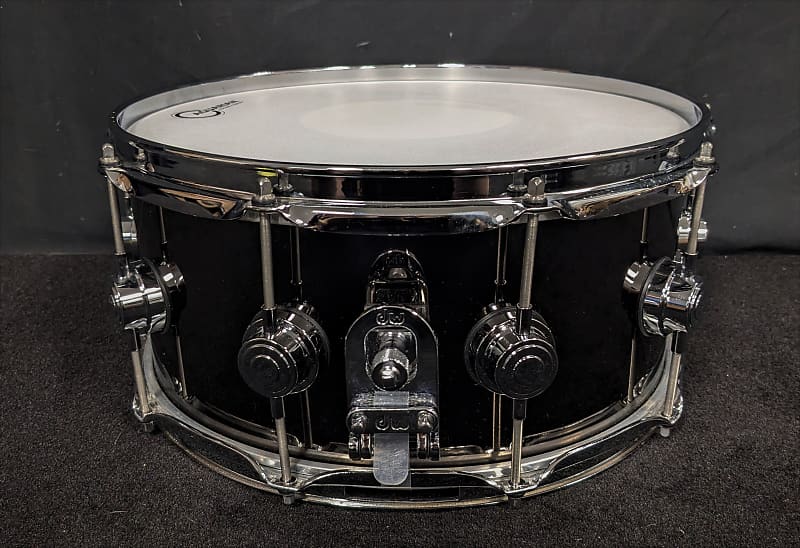 Collectors Series Black Chrome Over Brass Snare Drum | Reverb