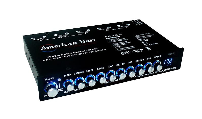 American Bass AB-7B-V 7 Band Parametric Equalizer with LED | Reverb