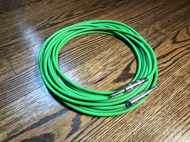 25' foot Neon green instrument guitar cable | Reverb