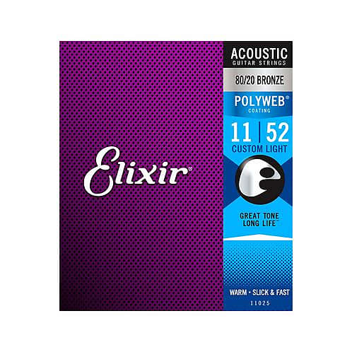 ELIXIR 80 20 Bronze Polyweb Coating Custom Light Acoustic | Reverb