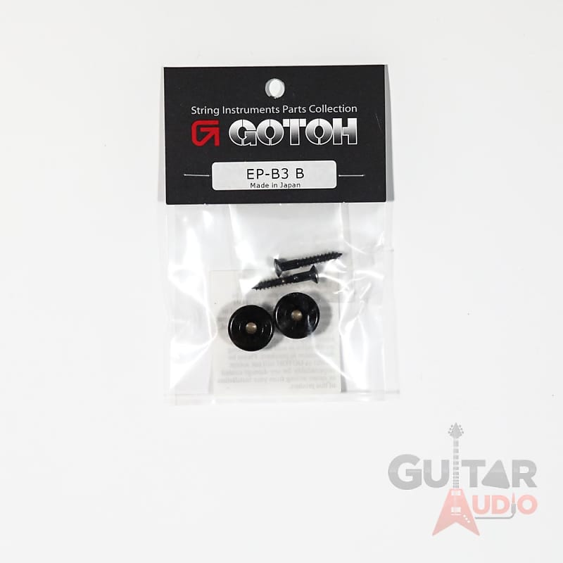 Gotoh EP-B3-B Guitar Strap Buttons Set w/ Screws, BLACK | Reverb