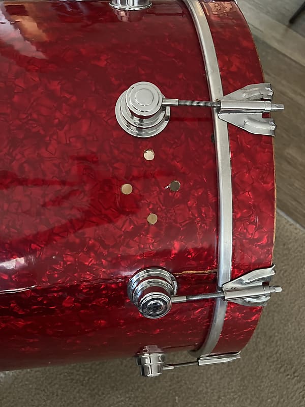 DW 22in Maple Bass Drum Open-face Early 2000s - Red Pearloid | Reverb