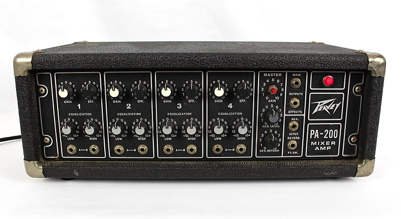 Vintage 70's Peavey PA-200 4 channel Mixer Amp Head 100 W | Reverb