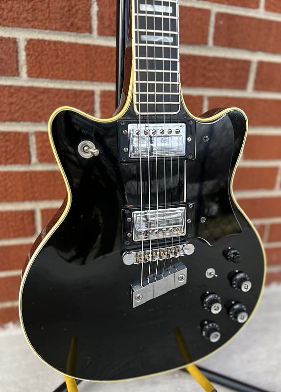 Vintage 1975 Guild M-80 CS Black Solid Body Electric Guitar & | Reverb