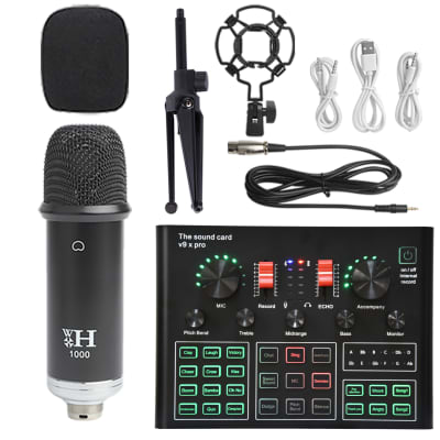 Sound Card Full Set Of Condenser Wireless Microphone Suit | Reverb