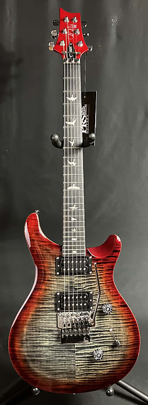 PRS SE Custom 24 "Floyd" Electric Guitar Charcoal Cherry | Reverb