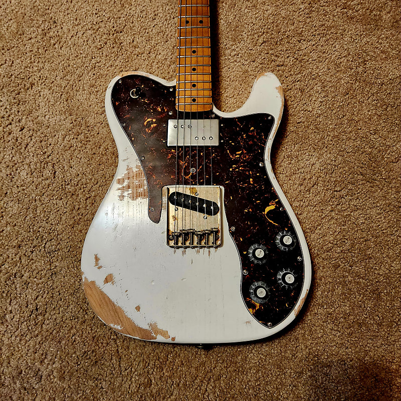 Fender Telecaster deluxe Heavy relic Swamp Ash white | Reverb