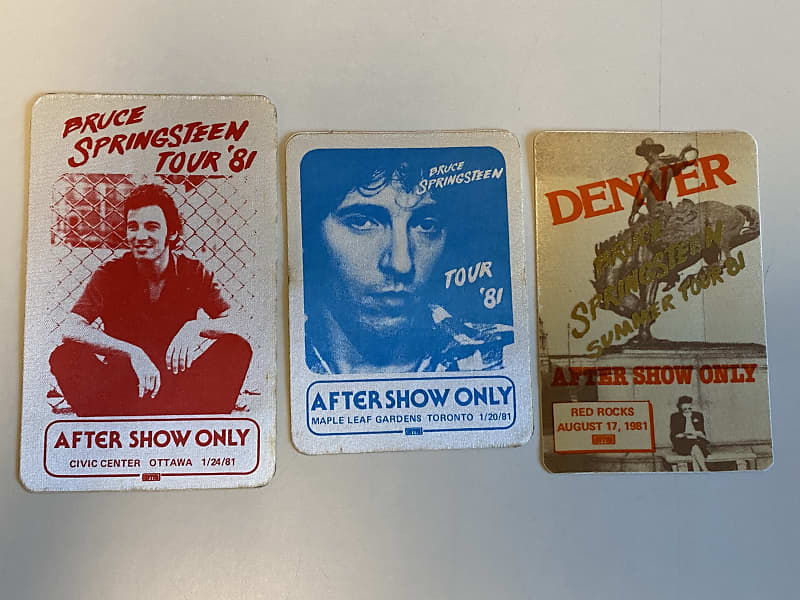 Bruce Springsteen - 3 After Show / Backstage Passes 1981 Tour | Reverb