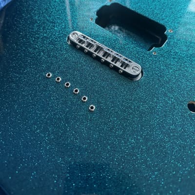 Warmoth Deluxe Telecaster HH Body - Blue Sparkle | Reverb