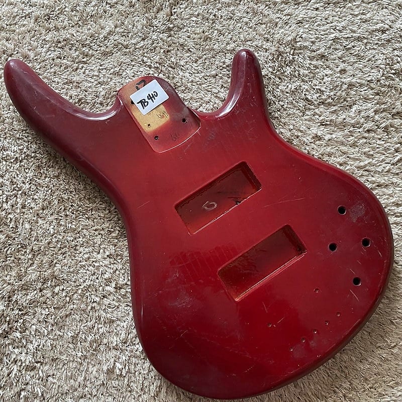 Glossy Red 5 String Bass Guitar Mahogany Body | Reverb