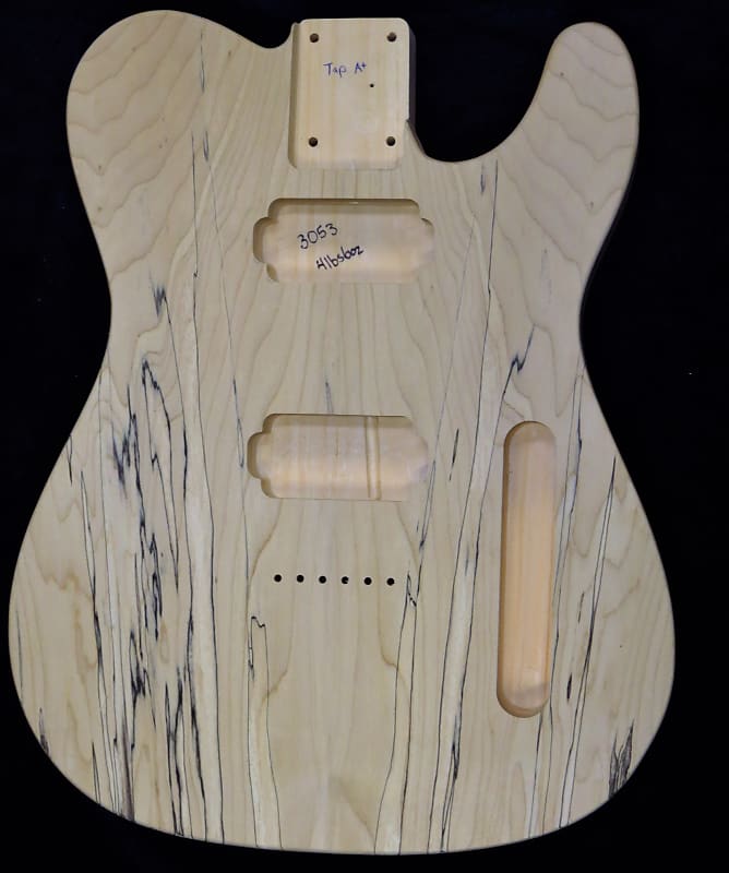 Spalted Maple Top / Aged Pine Telecaster Tele Body 4lbs 6oz | Reverb