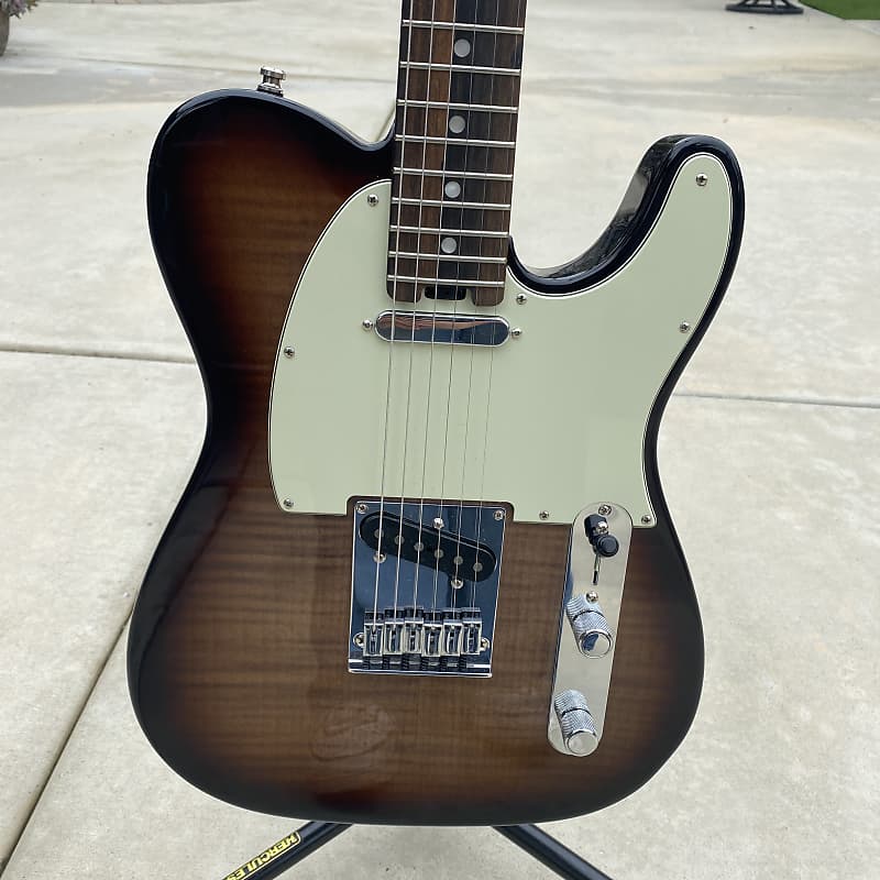 Fender American Elite Telecaster 2017 - Tobacco Burst, Flame | Reverb