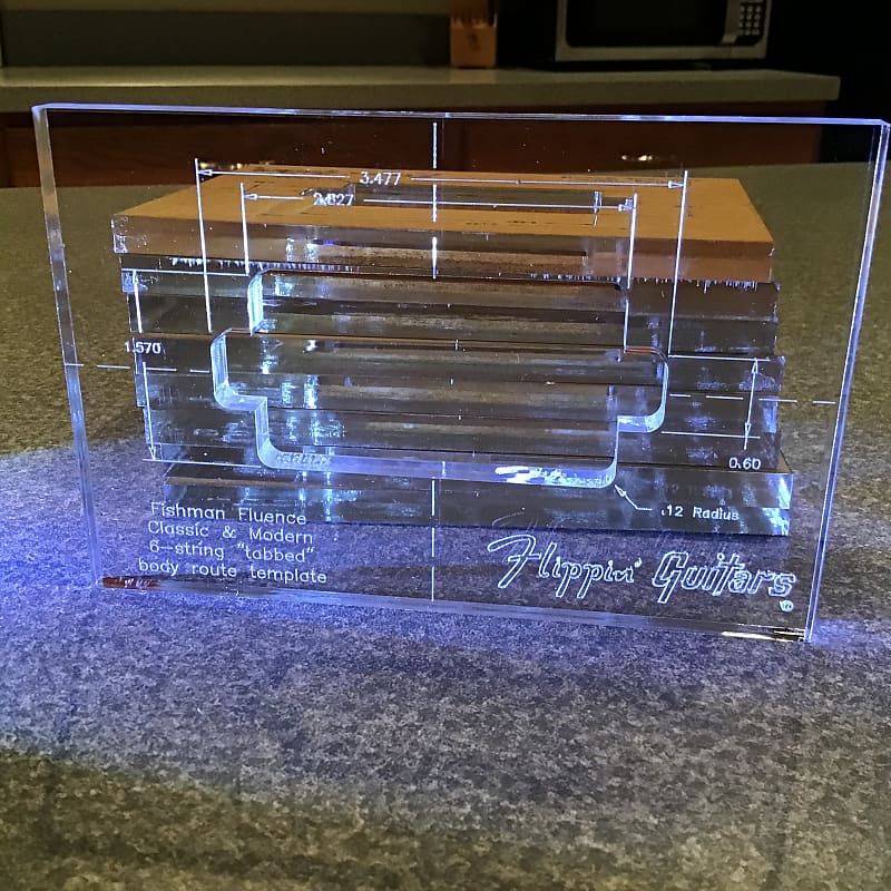 Fishman 6 String guitar “tabbed” pickup Route Template | Reverb